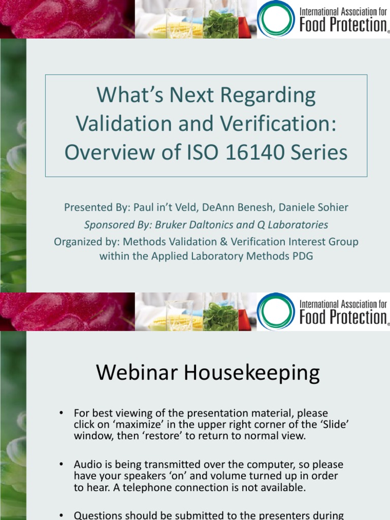 What's Next Regarding Validation and Verification: Overview of ISO ...