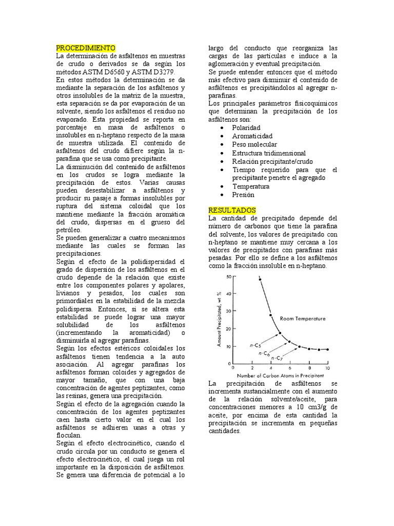 Asfaltenos | PDF | Solubilidad | Precipitación (Química)