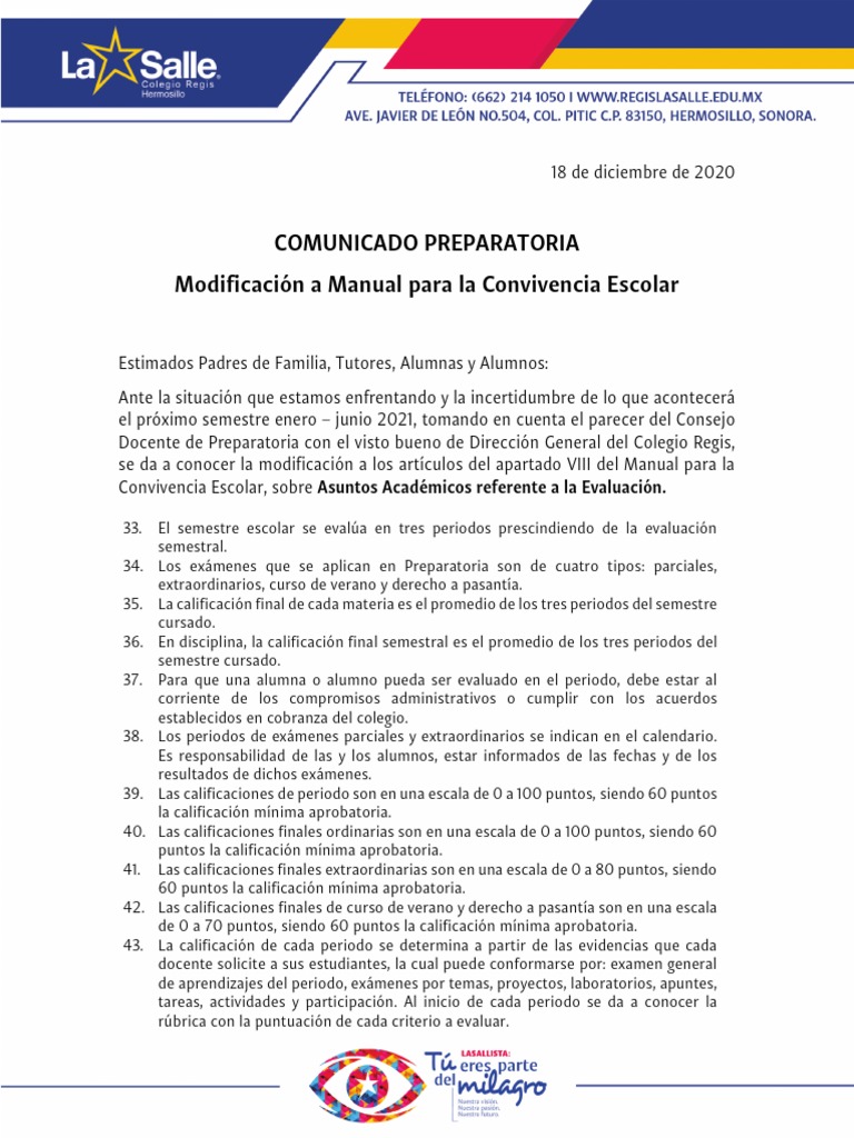 Comunicado Modificación Al Mce | PDF | Prueba (evaluación) | Prueba / examen