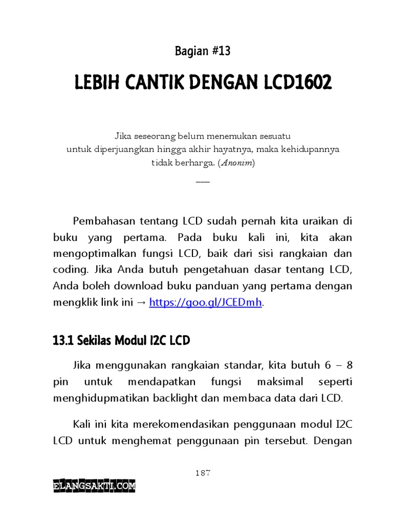Manfaat Modul I2C LCD 16x2 dalam Elektronika | PDF