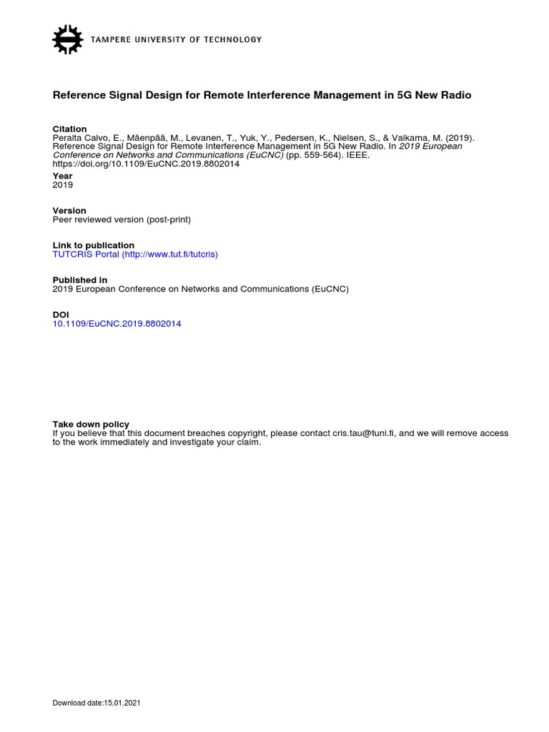 Reference Signal Design For Remote Interference Management in 5G New ...