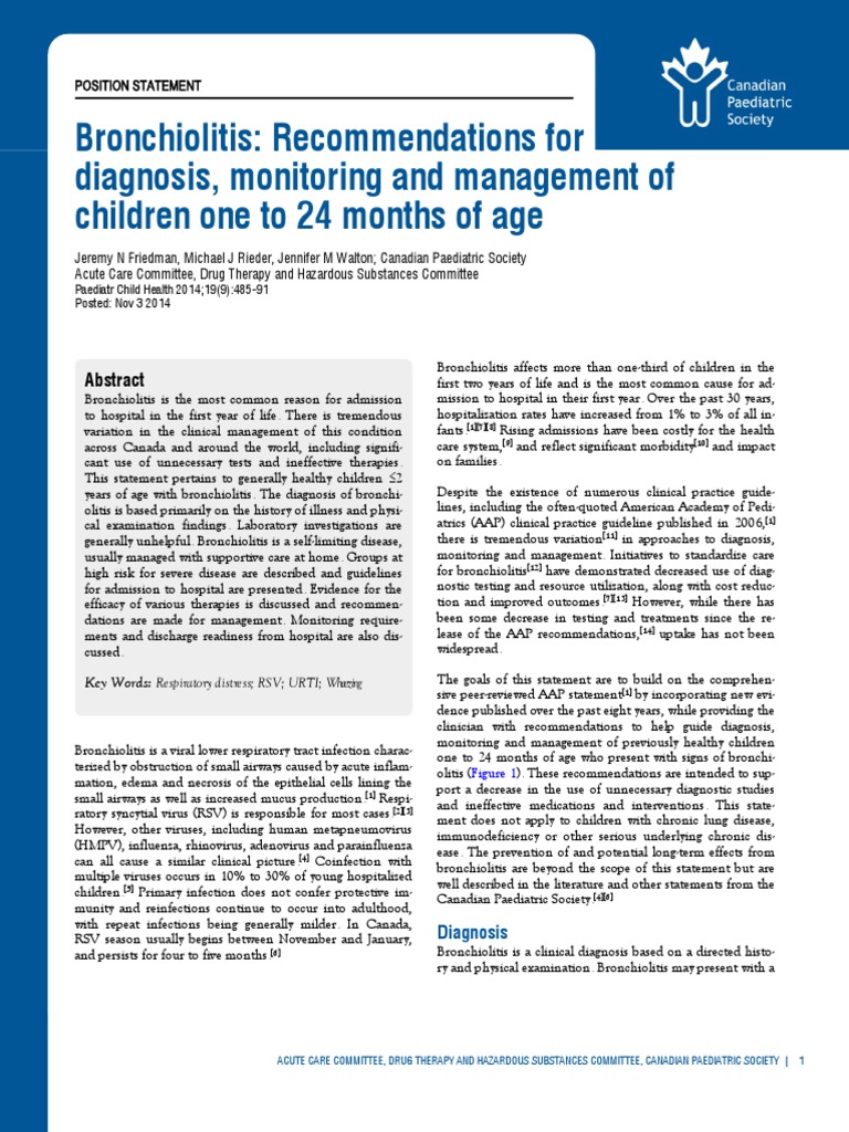 CPS-guidelines-bronchiolitis 2 | PDF | Diseases And Disorders ...