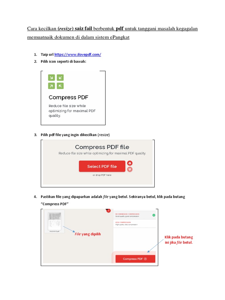 Cara kecilkan saiz fail pdf untuk tangani masalah muat naik sistem | PDF