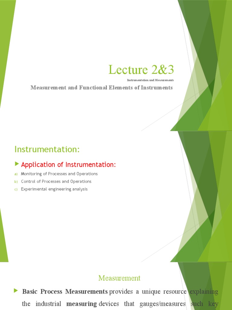 Lecture 2&3: Measurement and Functional Elements of Instruments | PDF ...