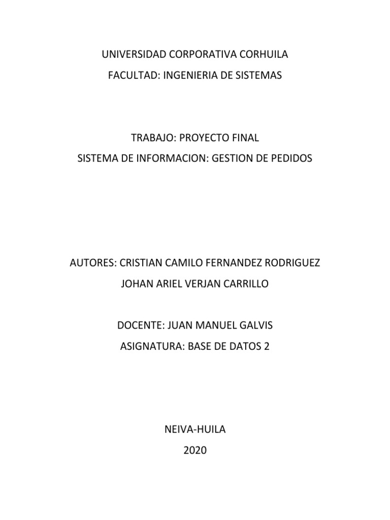 Informe Proyecto Base de Datos | PDF | Evolución | Software