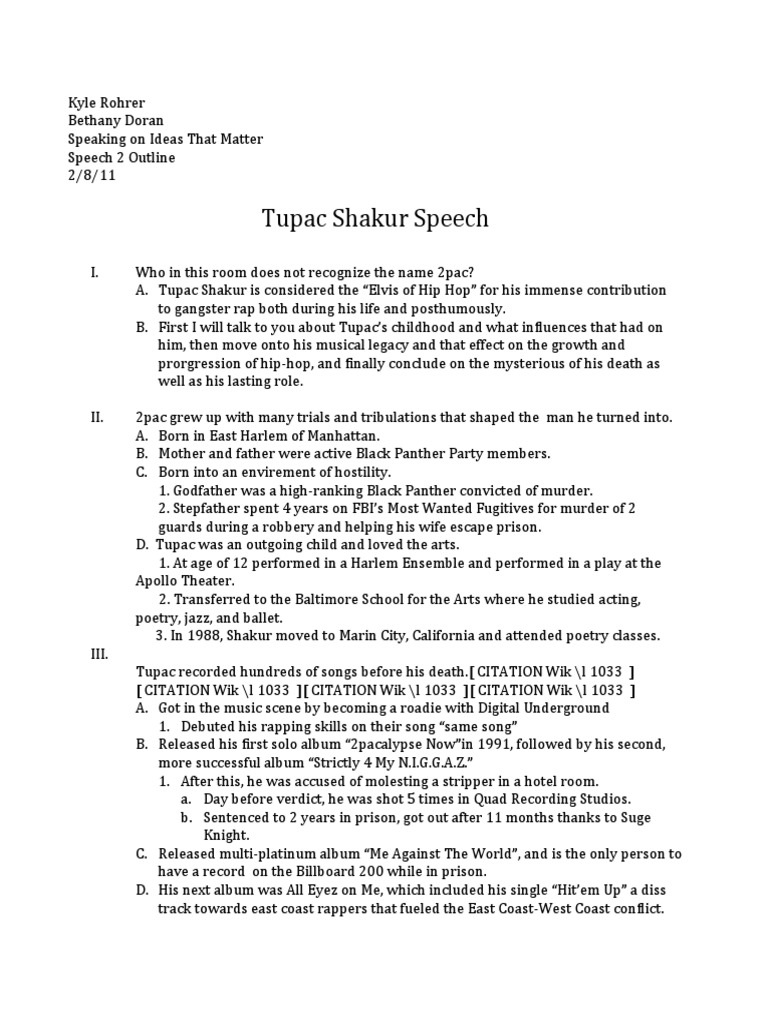 Tupac Shakur Speech | PDF | Hip Hop | African American Music
