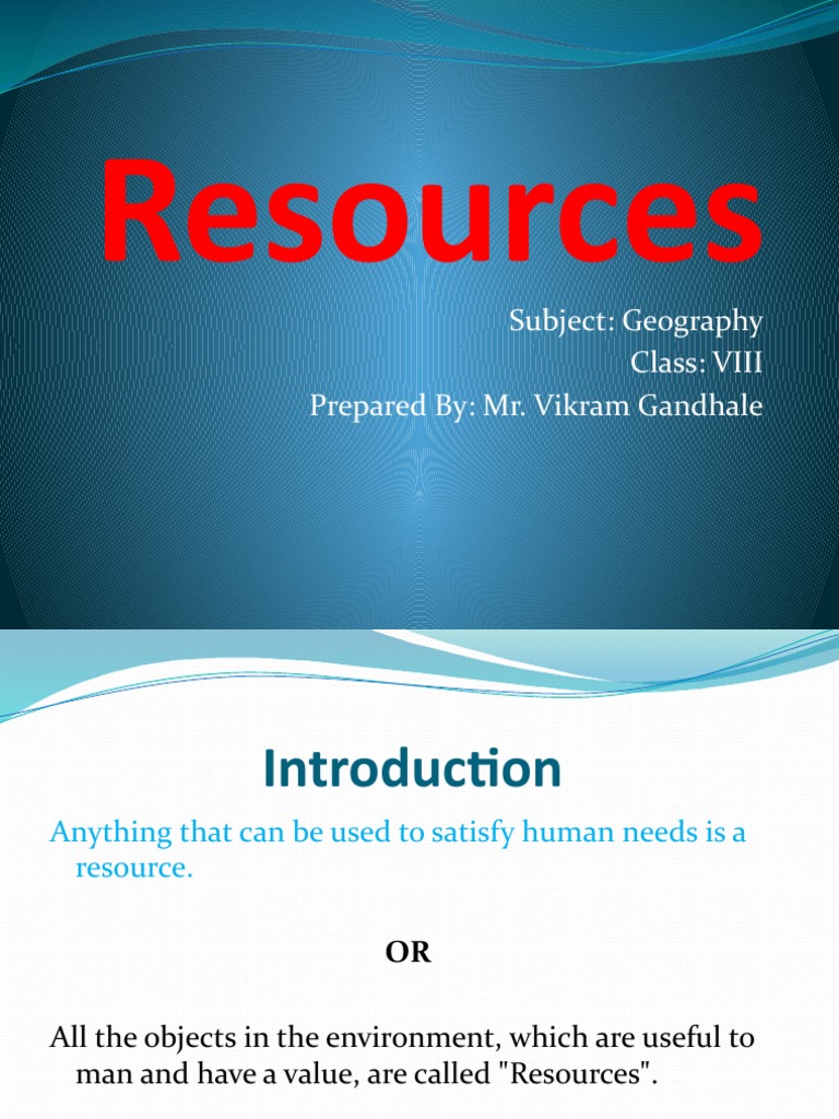 Resources Class 8 Geography | PDF