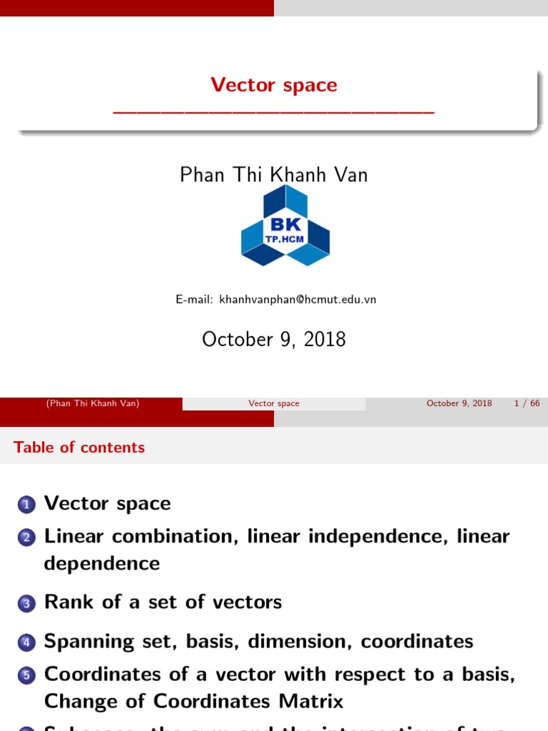 Chapter 4 Vector Space | PDF | Linear Subspace | Basis (Linear Algebra)