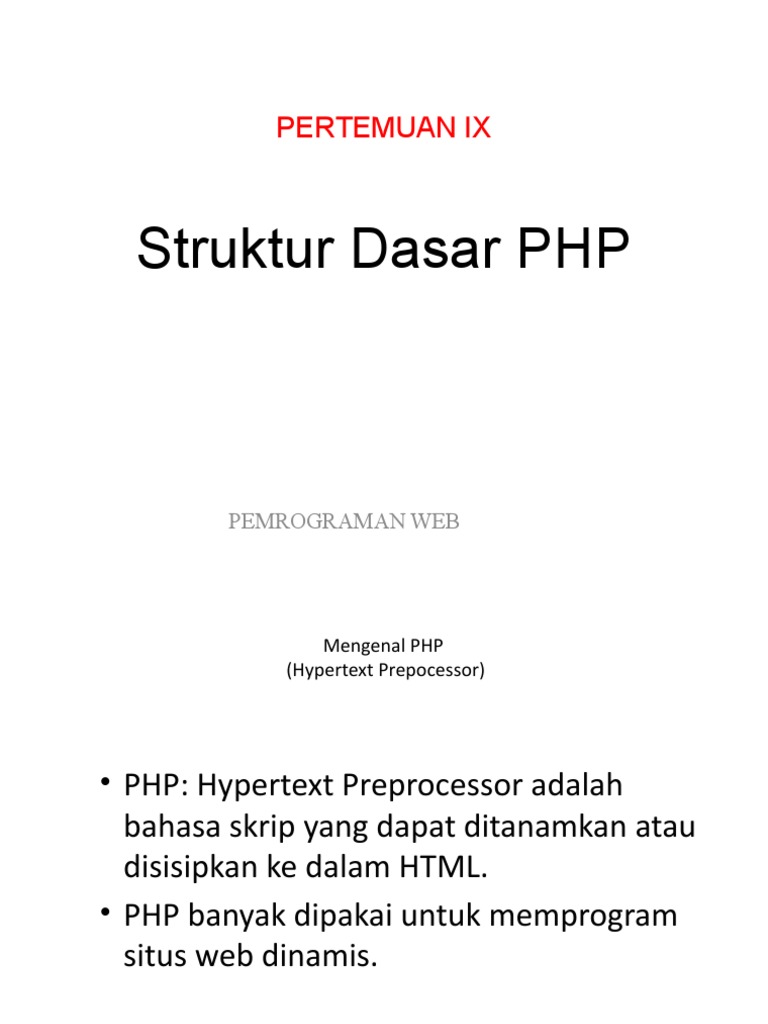 Struktur Dasar Pemrograman PHP | PDF