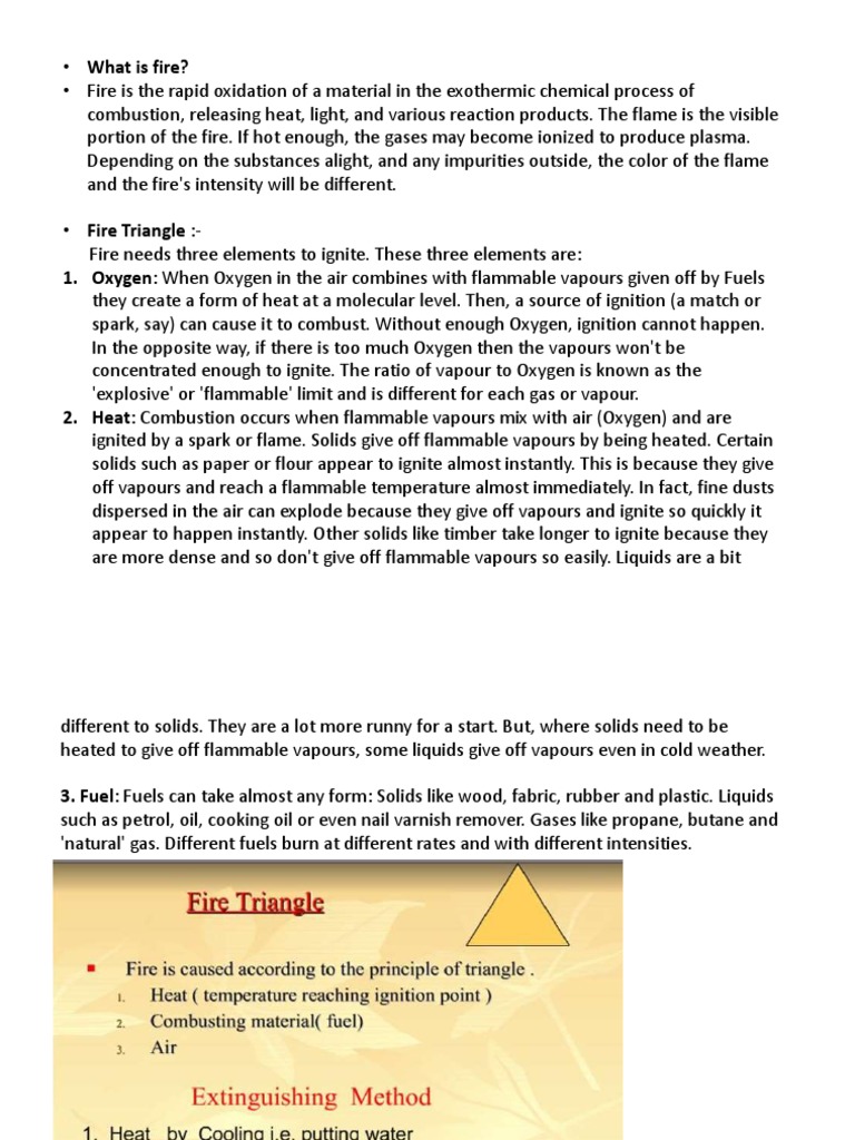 Fire Fighting Notes | PDF | Fires | Combustion