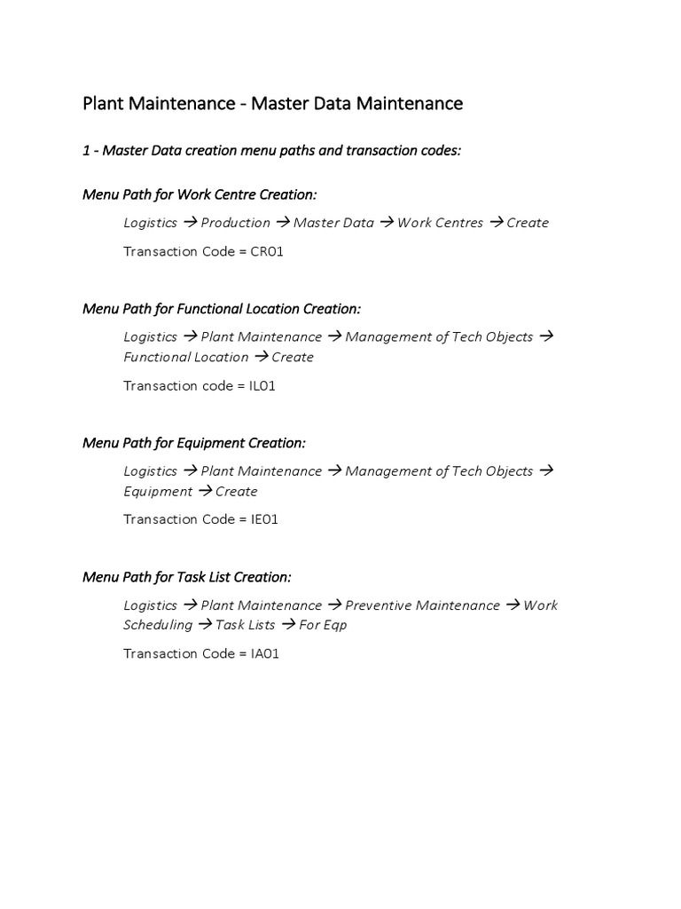 001 Master Data Creation in PM | PDF | Icon (Computing) | Software