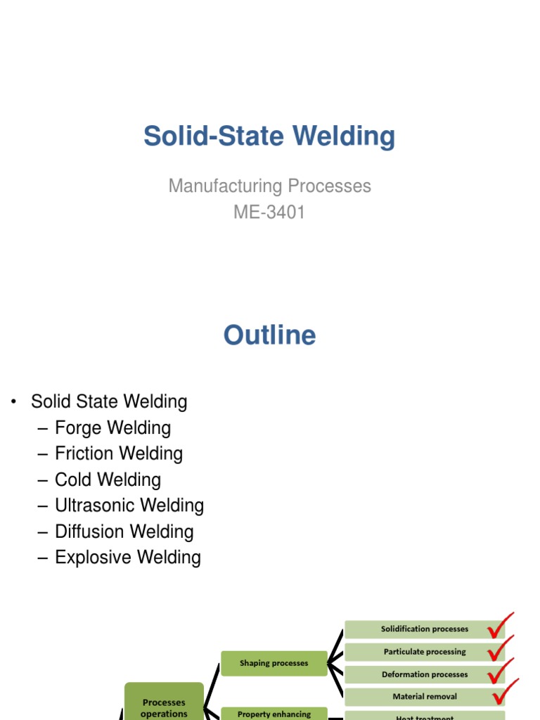 Solid-State Welding: Manufacturing Processes ME-3401 | PDF | Welding | Construction