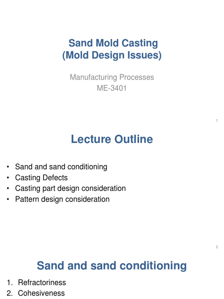 Lecture 04 - Design Issues and Casting Defects | PDF | Casting ...