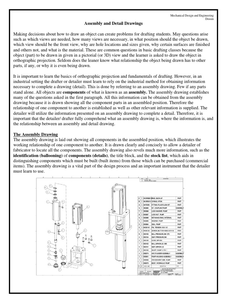 Assembly and Detail Drawings Reading | PDF | Technical Drawing | Screw