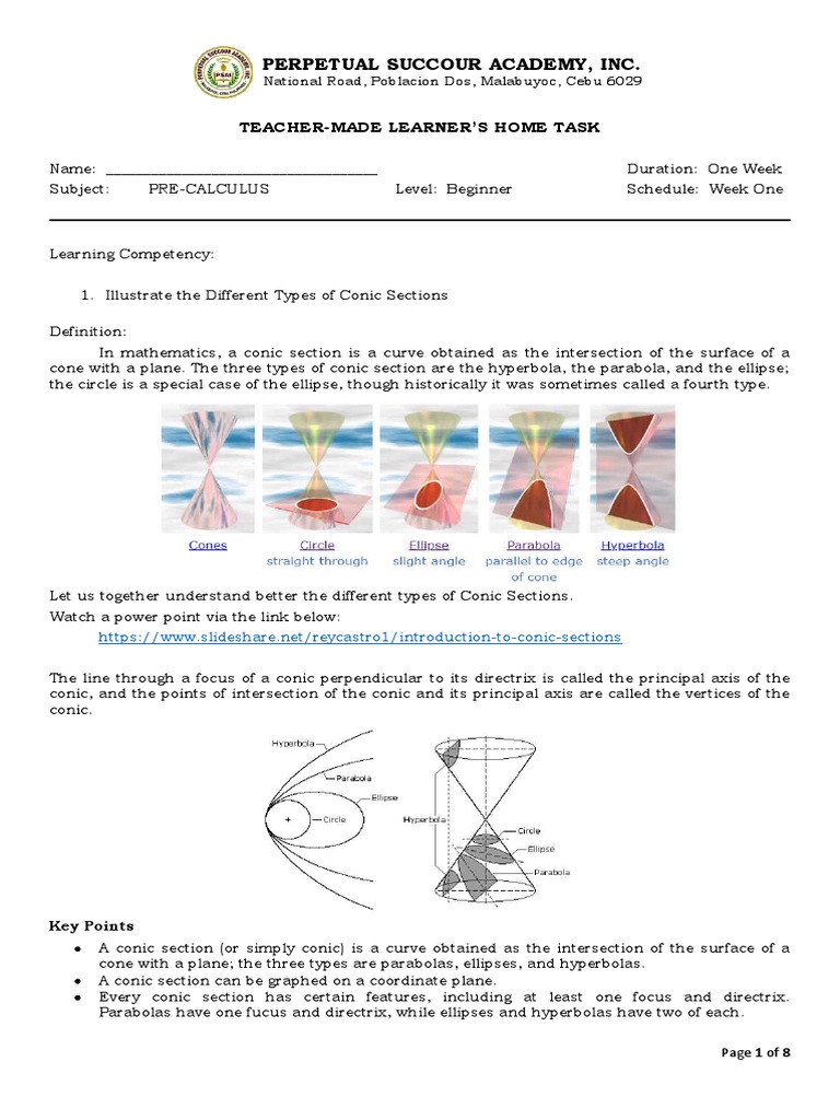 Types of Conic Sections Explained | PDF | Ellipse | Euclidean Geometry