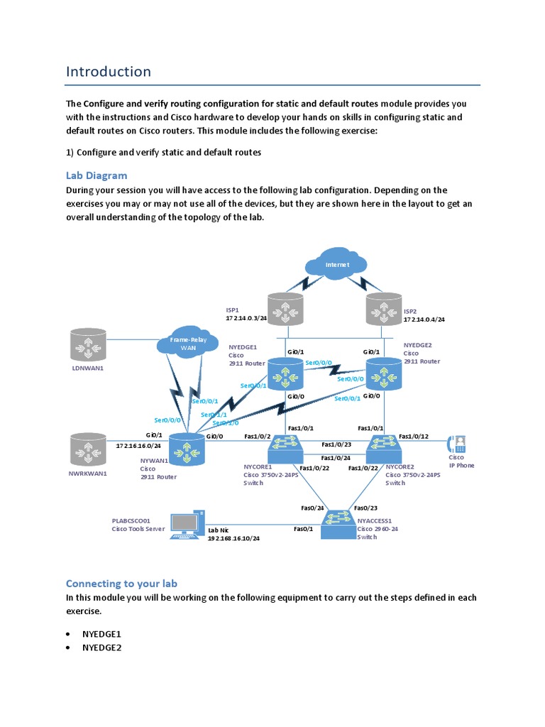 Lab Diagram: Internet | PDF | Router (Computing) | Routing