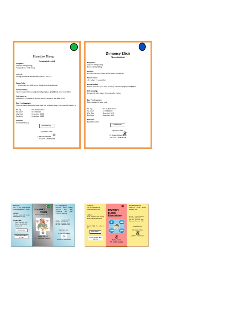 Etiker - Brosur - Sirup - Elixir FIX | PDF Etiker - Brosur - Sirup - Elixir FIX | PDF