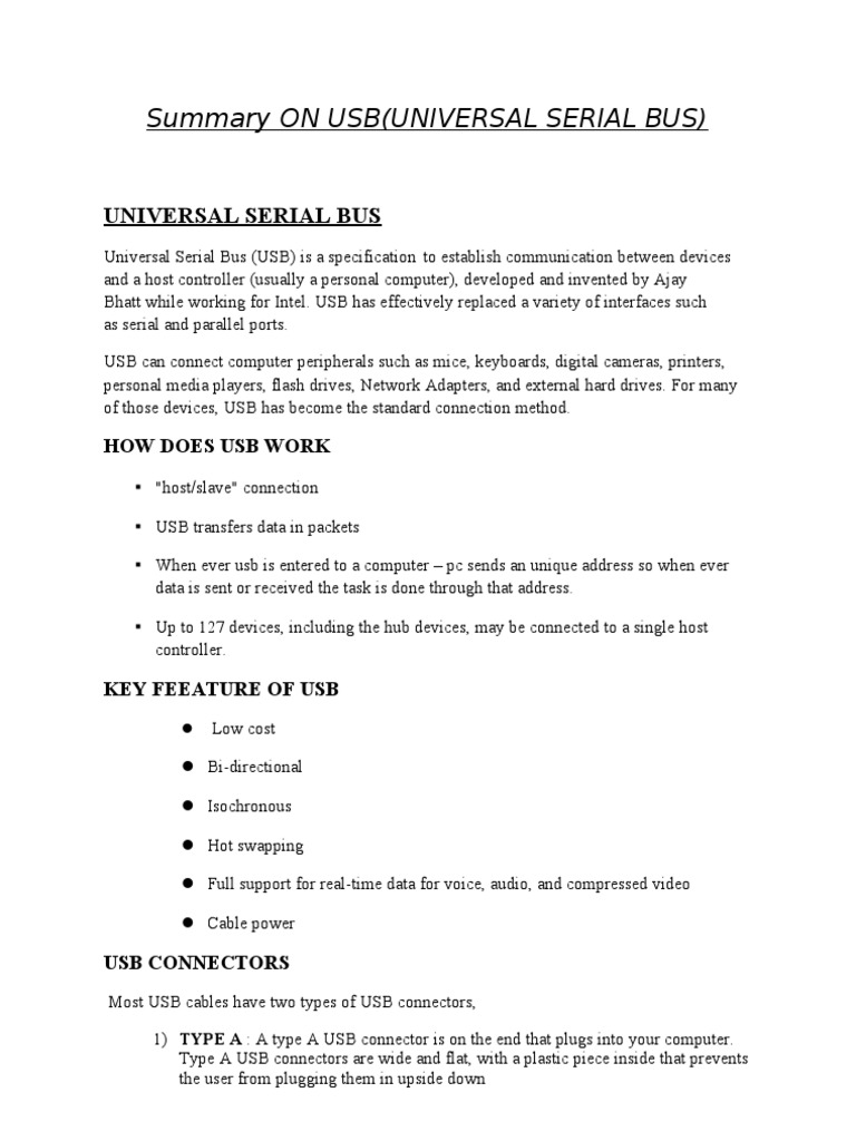 Universal Serial Bus | PDF | Usb | Computer Data