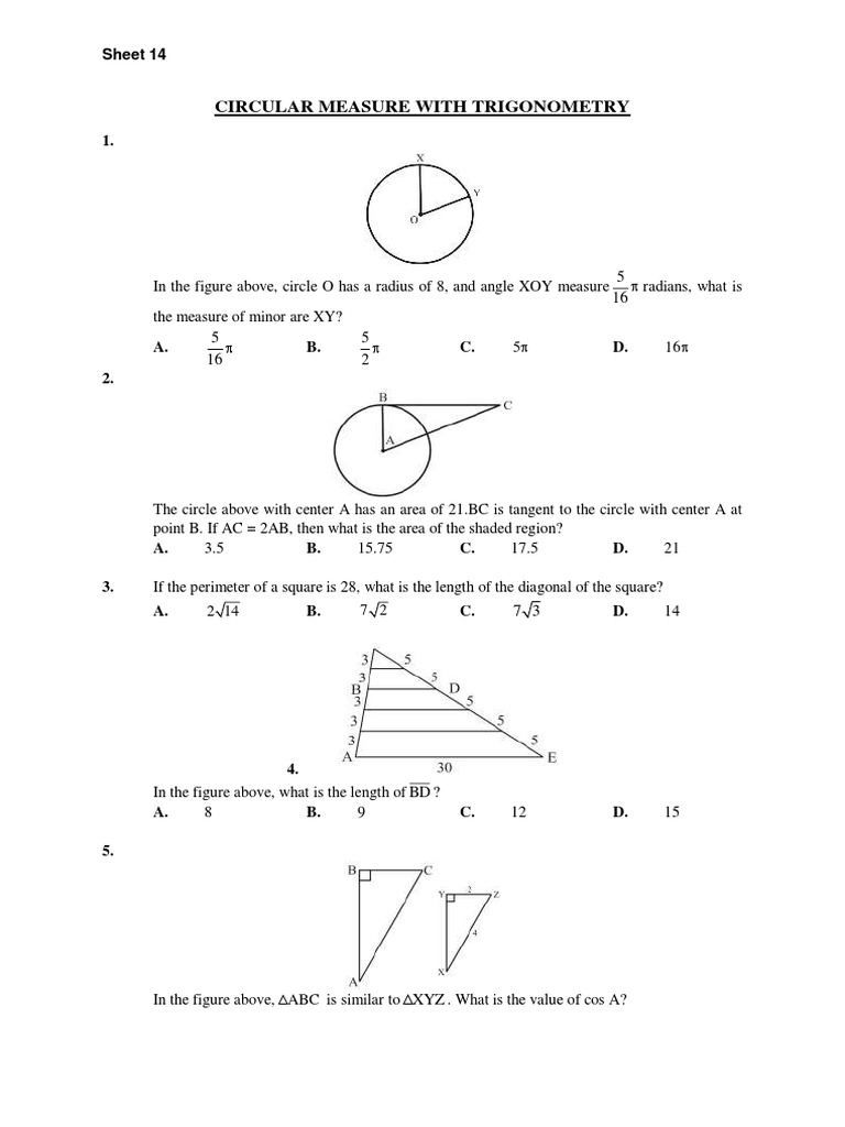 Circular Measure With Trigonometry | PDF