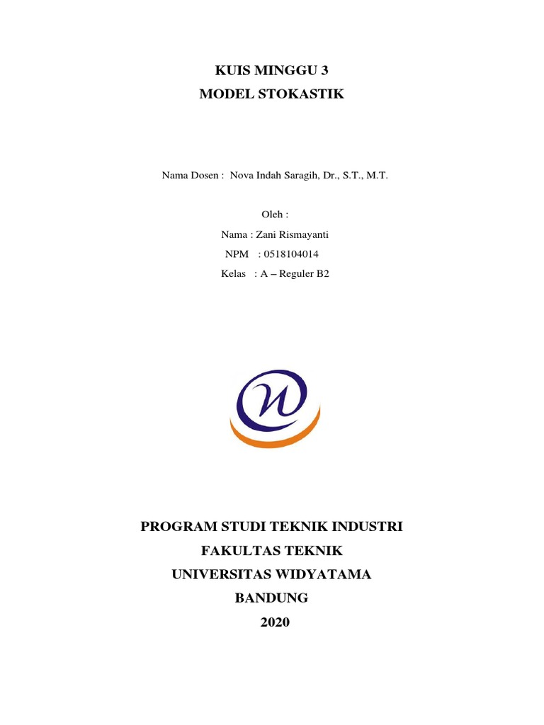 Kuis Minggu 3 Model Stokastik | PDF | Metode & Bahan Ajar