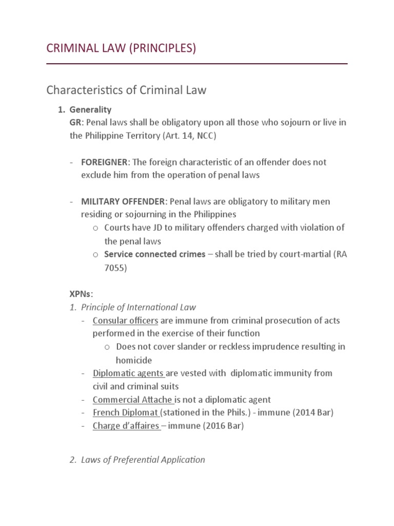 CRIMINAL LAW PRINCIPLES (Judge Campanilla) | PDF