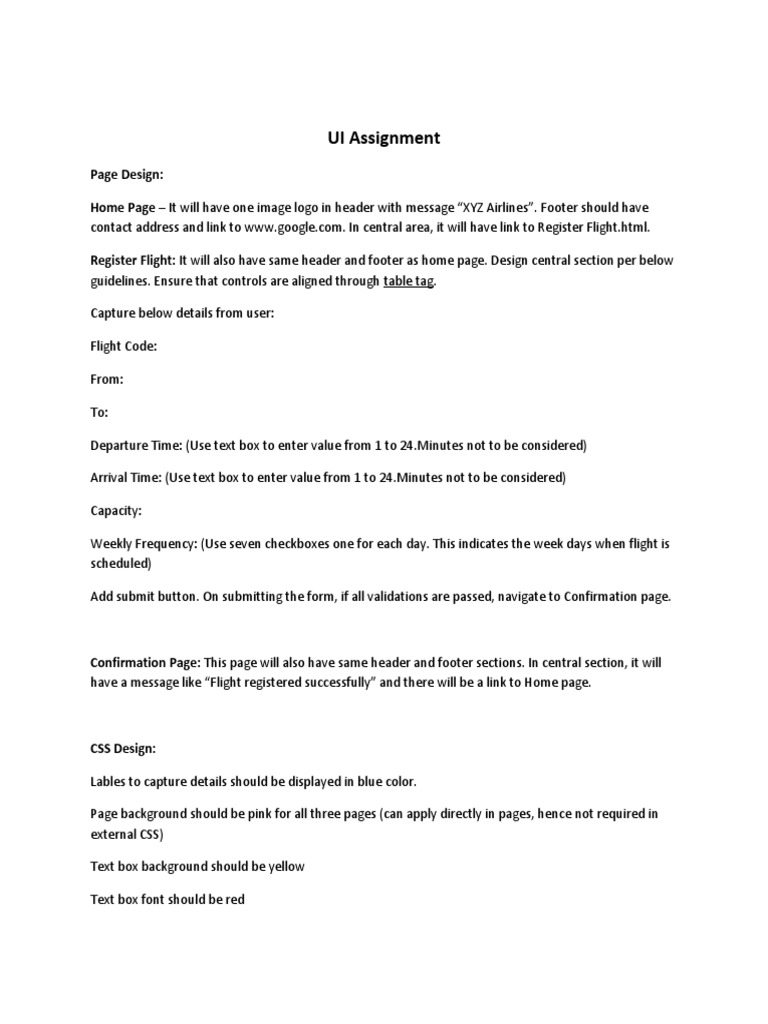 UI Assignment | PDF