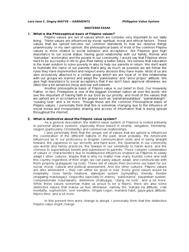 An Analysis of Core Filipino Values: Family, Faith, Resilience and ...