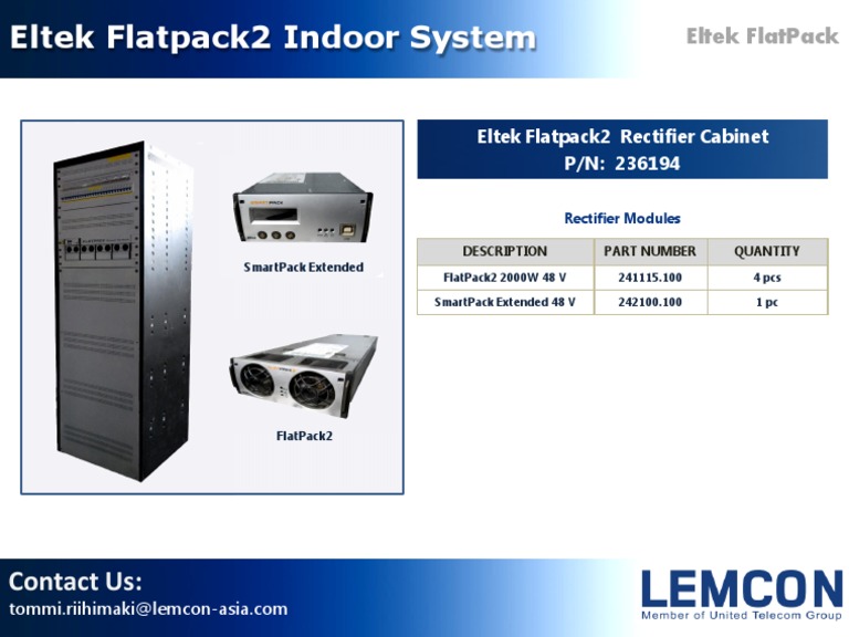 Eltek FlatPack2 Indoor System | PDF | Technology & Engineering
