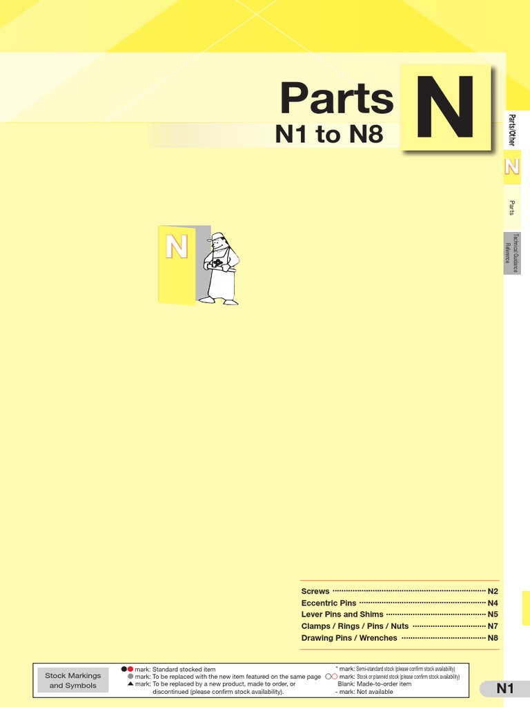 Parts: N1 To N8 | PDF | Screw | Machining