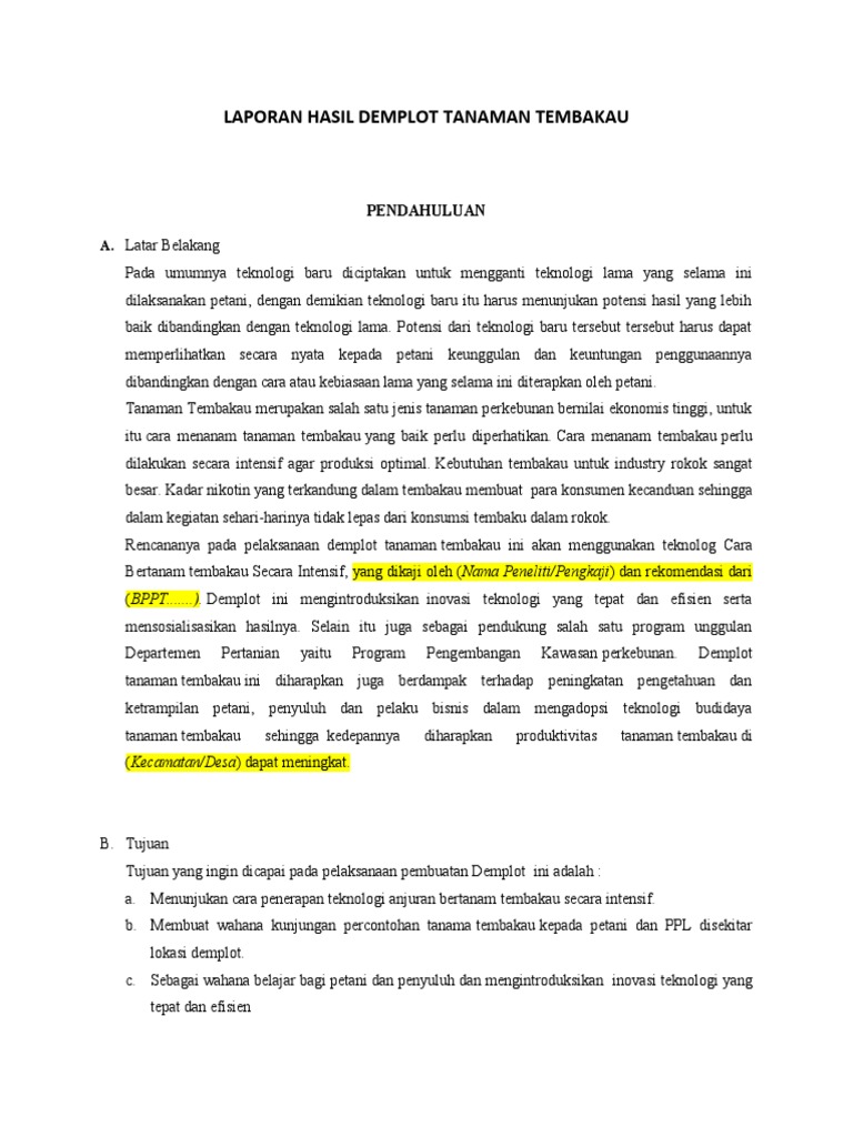 Laporan Hasil Demplot Desa Cikulak Kidul | PDF