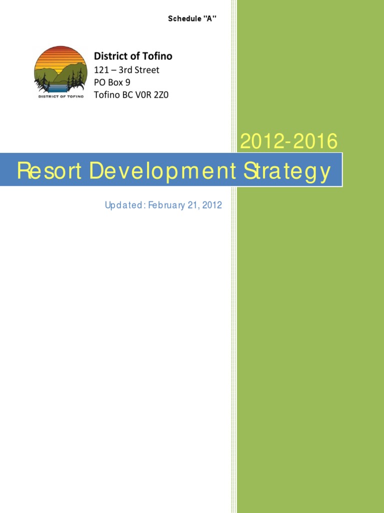 2012-2016 Resort Development Strategy | PDF | Tourism | Public Transport