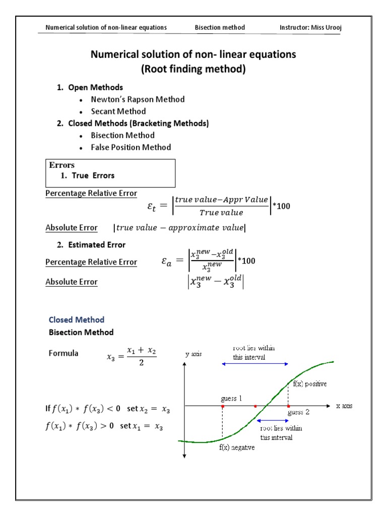 Bisection Method Pdf Numerical Analysis Algorithms And Data Structures
