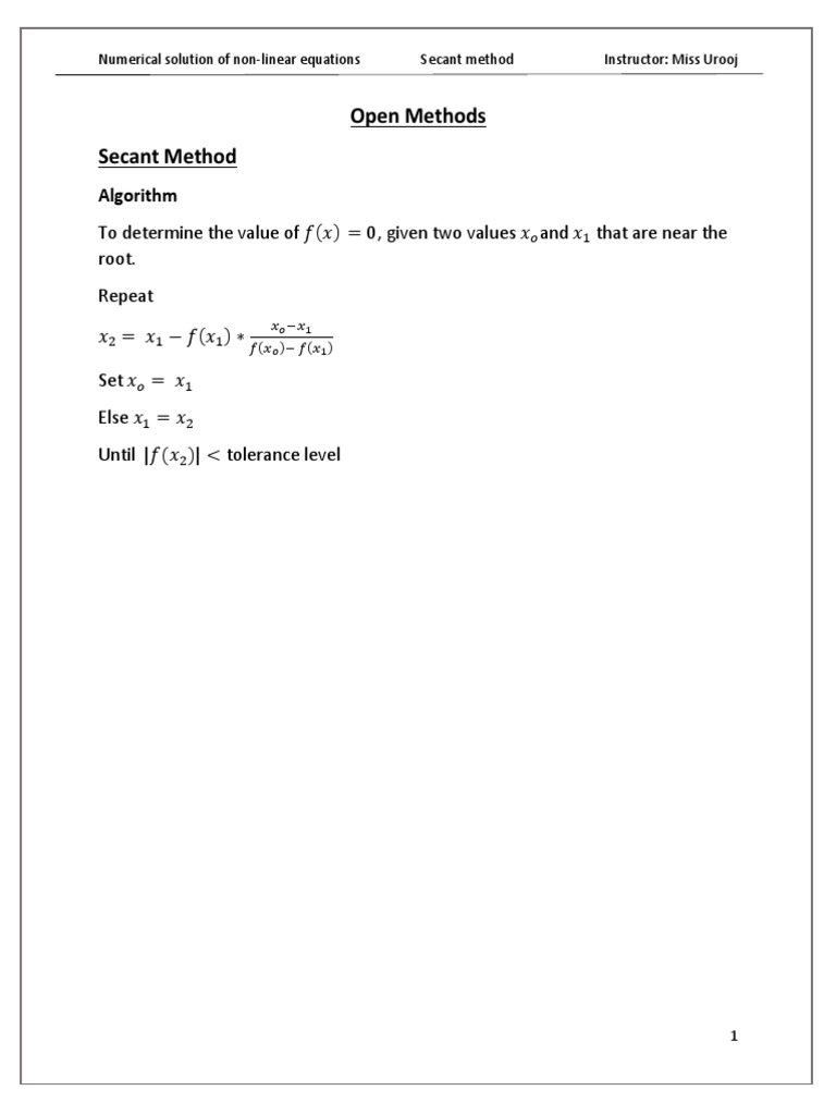 Secant Method | PDF | Numerical Analysis | Analysis