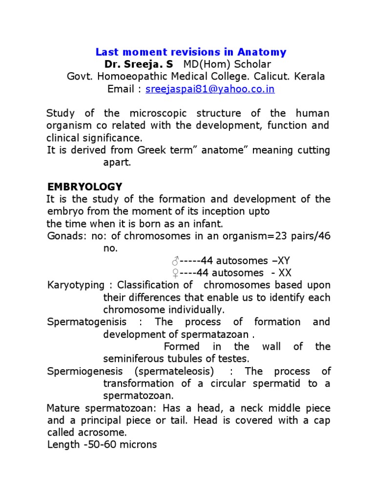 Last moment revisions in anatomy | PDF | Cerebrospinal Fluid ...