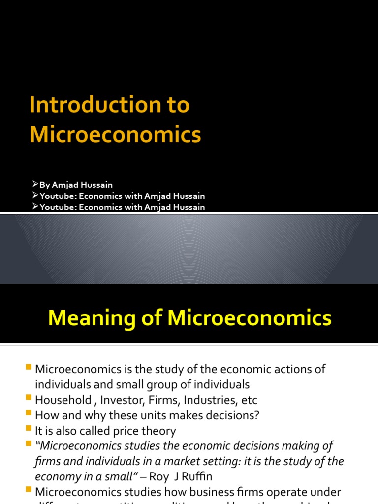 Introduction To Microeconomics | PDF | Economic System | Microeconomics