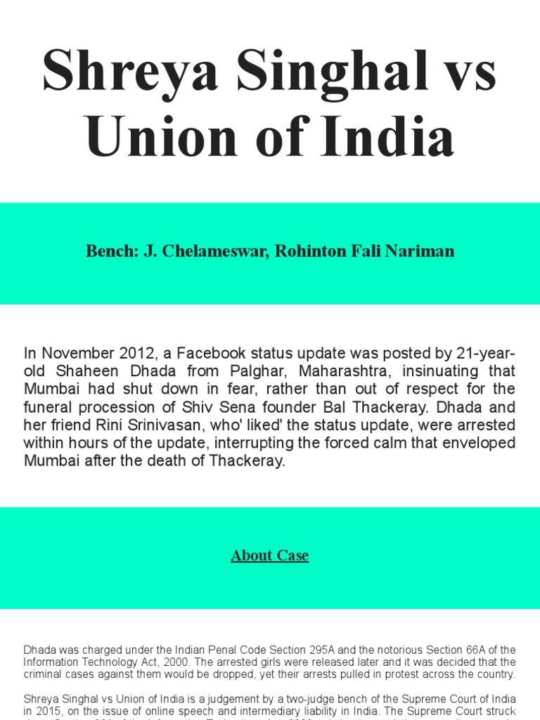 Shreya Singhal Vs Union of India | PDF