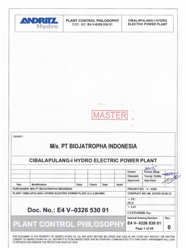 Plant Control Philosophy | PDF