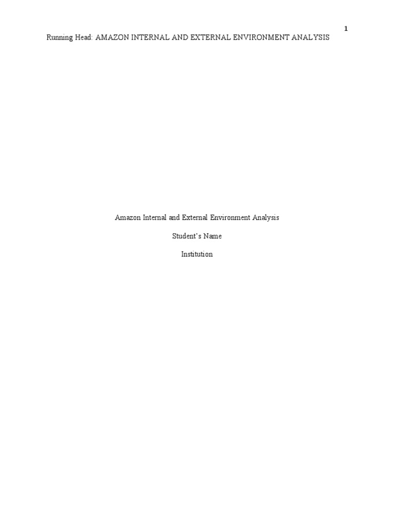 Amazon Internal and External Analysis | PDF | Business Model ...