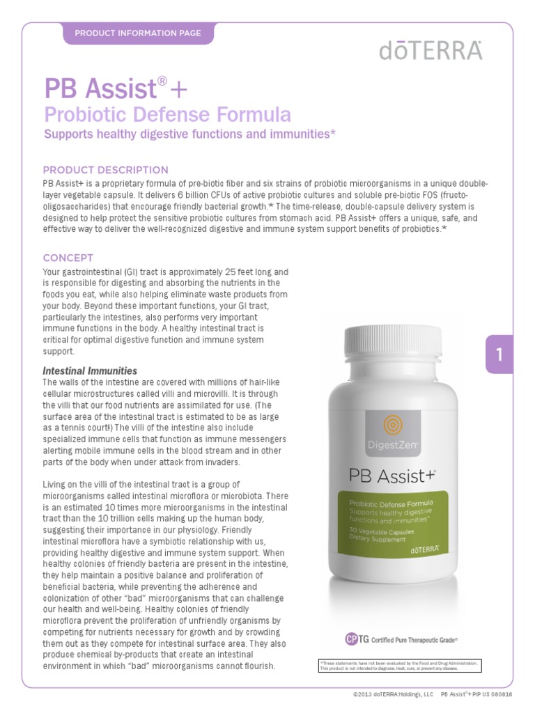 Doterra PB Assist Plus | PDF | Gut Flora | Gastrointestinal Tract