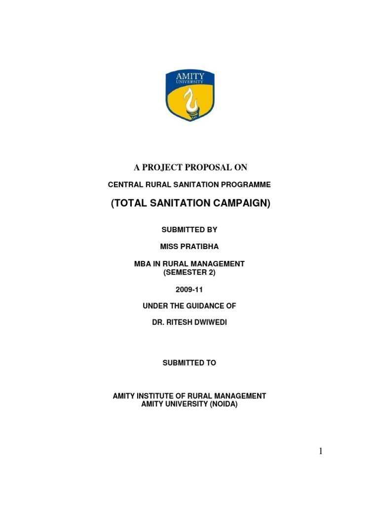A PROJECT PROPOSAL ONtsc | PDF | Sanitation | Wash