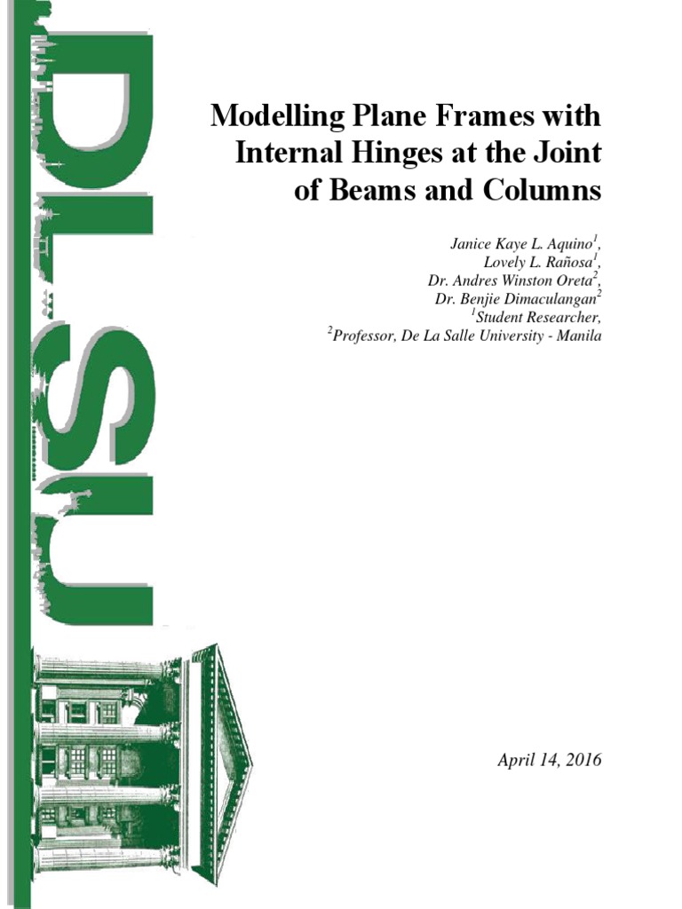 Internal Hinges in Plane Frame Analysis | PDF | Structural Analysis ...
