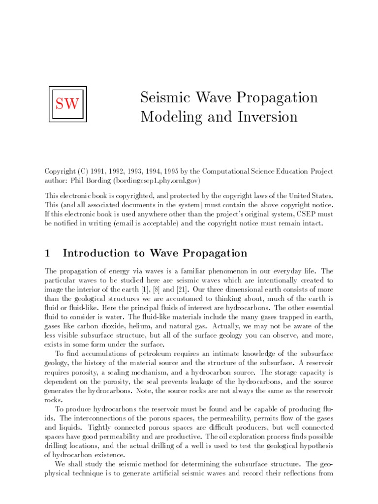 Seismic Wave Propagation Modelling | PDF | Reflection Seismology | Wave ...