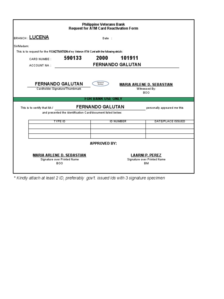Reactivation Form (Email) | PDF