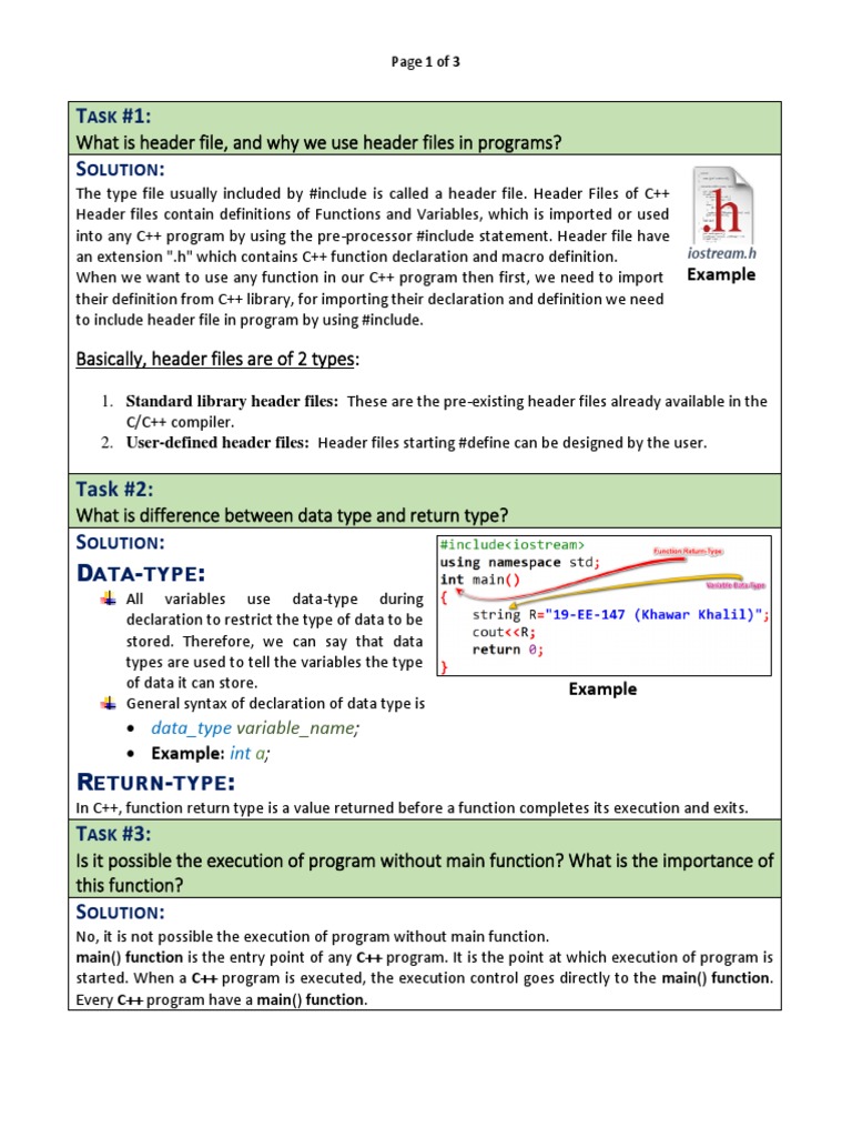 Programming Fundamental Lab 1 | PDF | C++ | Subroutine