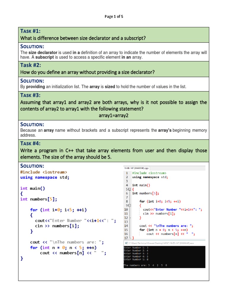 Lab 10 | PDF | Namespace | Array Data Structure