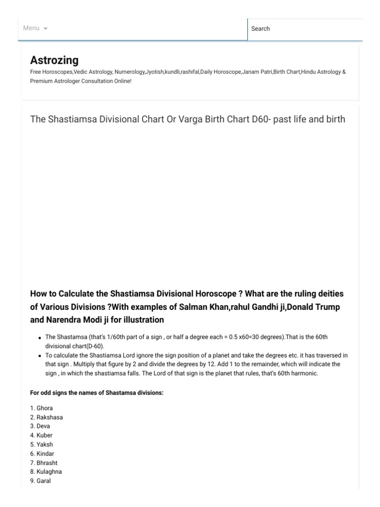 D60 Chart Analysis and Past Life Insights | PDF | Hindu Astrology ...