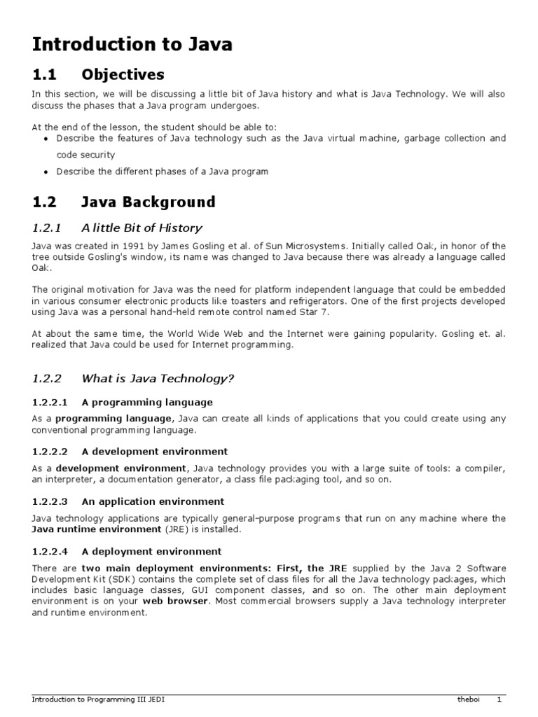 Introduction to Java Programming Fundamentals | PDF | Java Virtual Machine | Java (Software ...