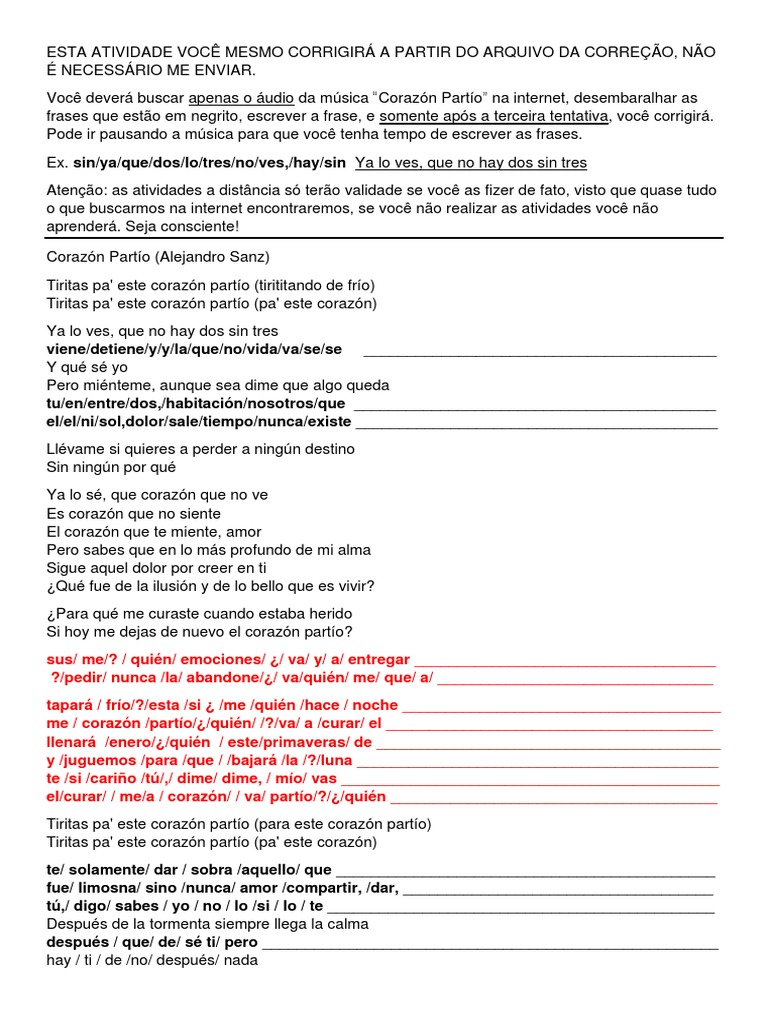 Atividade 1 - Compreensão Auditiva | PDF