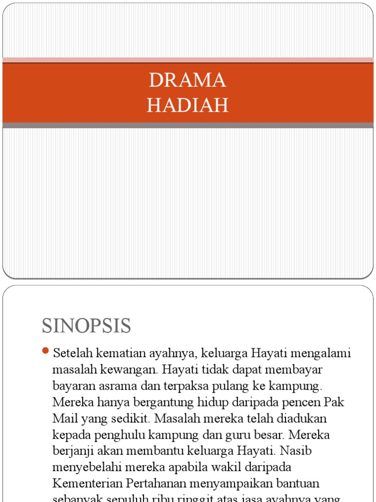 Drama - Hadiah | PDF | Seni & Disiplin Bahasa
