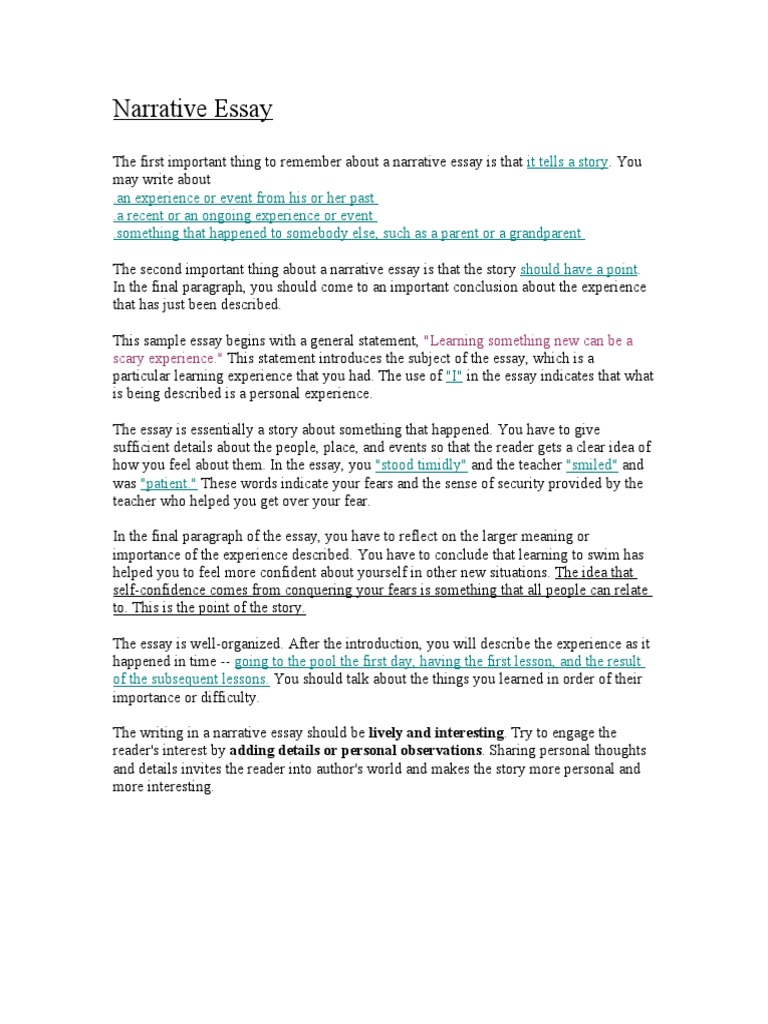 Narrative Essay: "Learning Something New Can Be A Scary Experience." | PDF